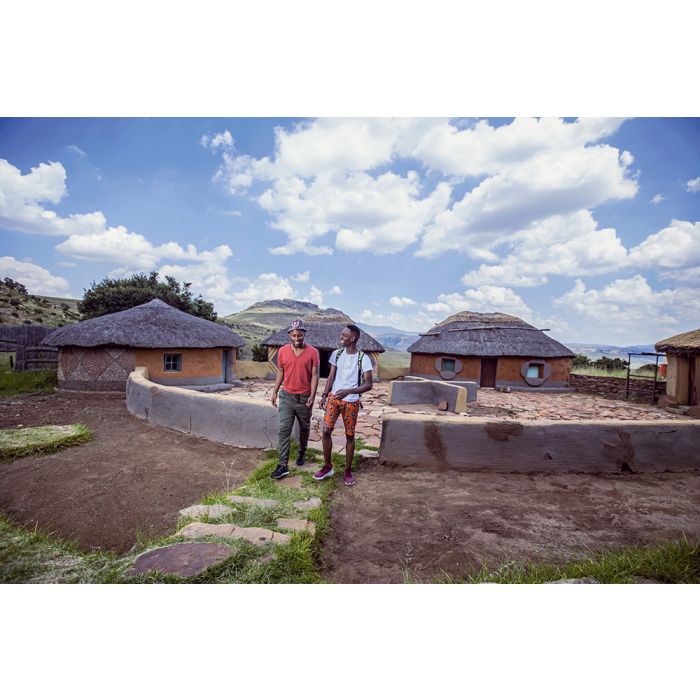 Cultural Roots-Basotho Village-Two people walking